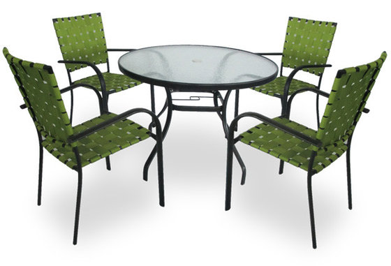 Multi color Selection Outdoor Patio Furniture Dining Sets Cross Weave Dining Set