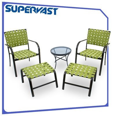 Outdoor Furniture Garden 5-Piece Wicker Patio Conversation Furniture Set With Ottoman