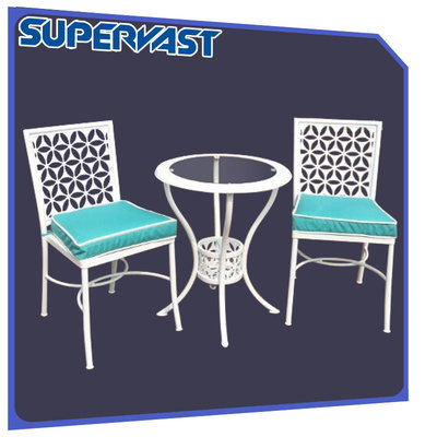 Outdoor Living Steel Frame White Bistro Sets Patio Furniture Bistro Table 2 Chairs