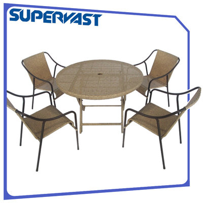ISO9001 Outdoor Garden Patio Furniture Dining Sets 5PC Rattan Dining Table and Chair