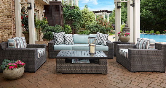 Garden All Weather Resin Wicker Outdoor Furniture Deep Seating Patio Set