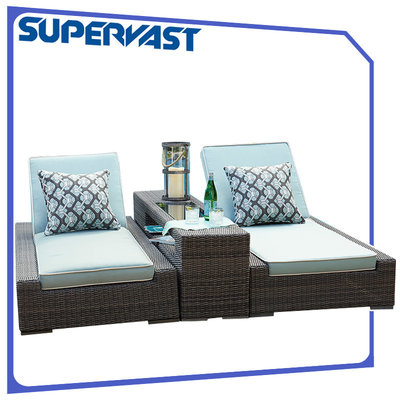 Luxury Living Garden Outdoor Patio Chairs Furniture PE Rattan Chaise Lounge With Cushion