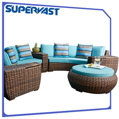 Luxury Furniture Outdoor Sectional Sofa Set Modular Chunky PE Rattan Patio Garden