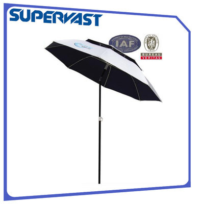 180/200/220cm Double-Oxford-Canopy Fiberglass Rib Beach Umbrella with Tilt