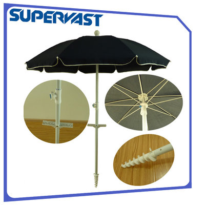 Outdoor  6 Feet Small Solid Color Beach Umbrella with Screw Base