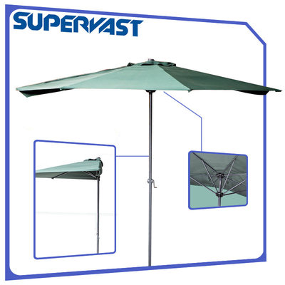 270cm Off-the-wall Patio Market Half Umbrella Wall Shade Outdoor Parasol