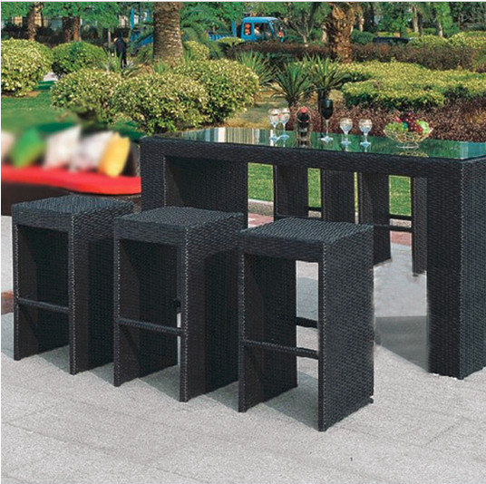 Outdoor Patio Furniture Dining Sets 7 Piece Resin Wicker Dining Table and Chairs for Garden