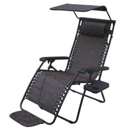 Adjustable Leisure Lafuma Chair , Luxury Zero Gravity Chair with Canopy Cup holder