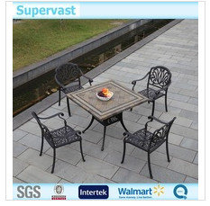 Outdoor Home Cast Aluminum Patio Furniture Modern Dining Table And Chairs