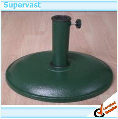 Dark Green Round Patio Umbrella Bases Cement Beach Umbrella Stand 15KG