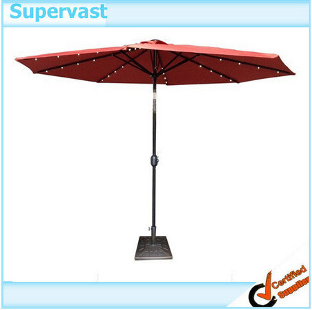 Garden Decorative Heavy Duty Crank 10FT Patio Umbrellas With Solar Lights