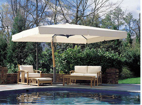 Roma Offset Patio Umbrella With Flip - Flap Function Outdoor Sun Shades For Patios