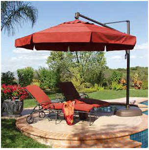 Commercial Grade Fade Resistant Steel Offset Patio Umbrella 11 Inch for Advertising