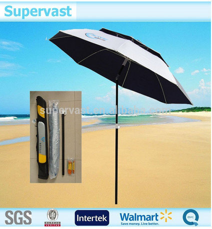 Multi Color 2 Meter Beach Sun Umbrella With Wet Carry Bags Rust Resistance
