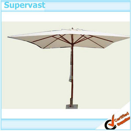 Outdoor Square Wood Commercial Patio Umbrellas , 3m x 3m Wooden Platane Parasol