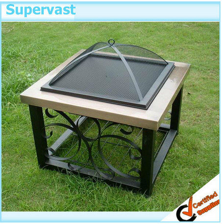 34'' Ceramic Tile Fire Pit Heater Table , Portable Garden Outdoor Fire Pit
