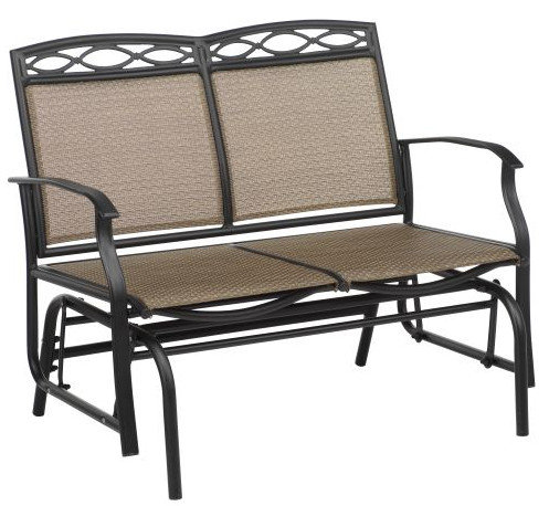 Outdoor Leisure Steel Patio Furniture Steel Sling 2 Person Glider Chair