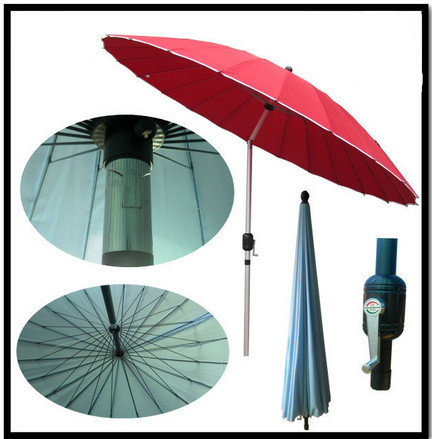 Garden 2.5m Steel Wire Crank Large Patio Umbrellas / Patio Market Umbrella With Tilt
