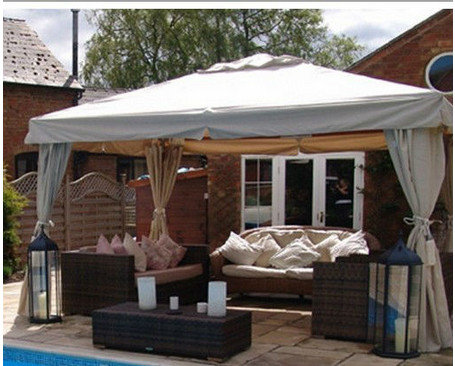 9' * 11' Steel Outdoor Patio Canopy Gazebo Tent with Steel Round Corner