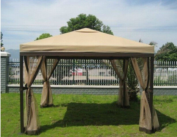 Square Gazebo Patio Sun Shades With Mosquito Netting , Outdoor Wedding Tent