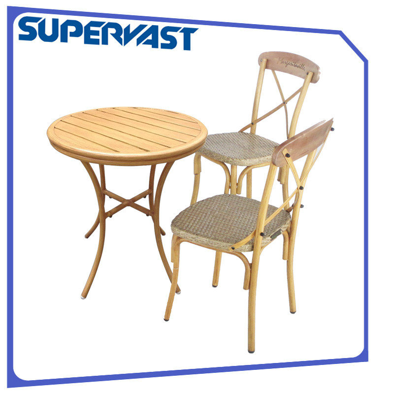 3 Piece Outdoor Bar Height Bistro Set , Bistro Table & Chairs Sets With Hand Brush