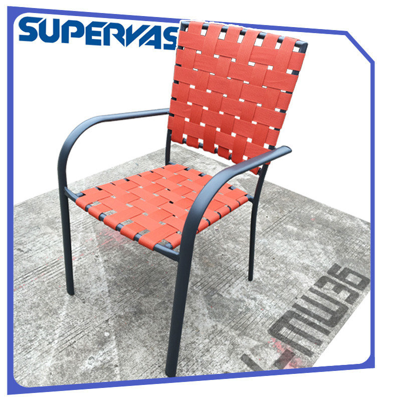 Furniture Outdoor Patio Chairs Cross Weave Garden Patio Strap Dining Banquet Chair