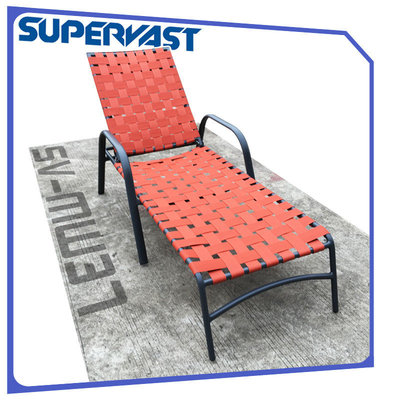 Cheap Outdoor Furniture Garden Patio Chairs Cross Weave Garden Patio Strap Chaise Lounge