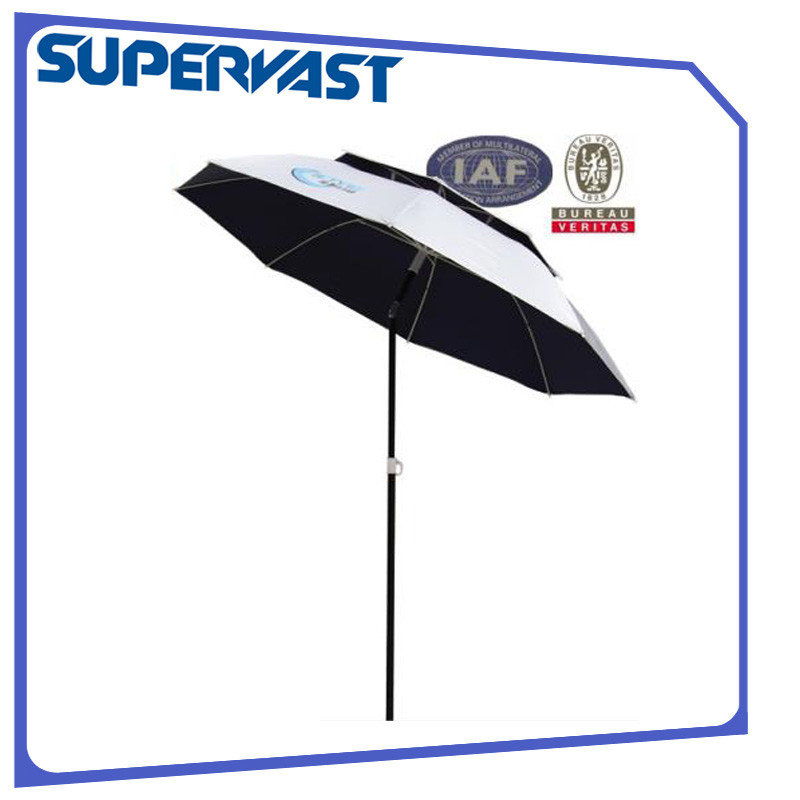 180/200/220cm Double-Oxford-Canopy Fiberglass Rib Beach Umbrella with Tilt