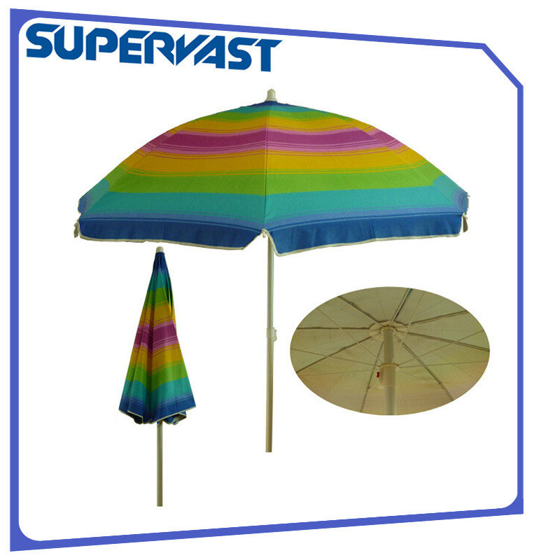 IAF Certainfication Silver Coating Rainbow Color 6 Feet Small Beach Umbrella