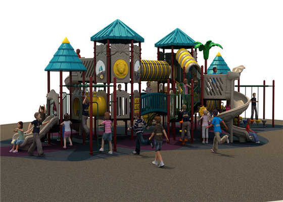 China Preschool Kids Outdoor Play Equipment For Home With Plastic Slide Colorful supplier