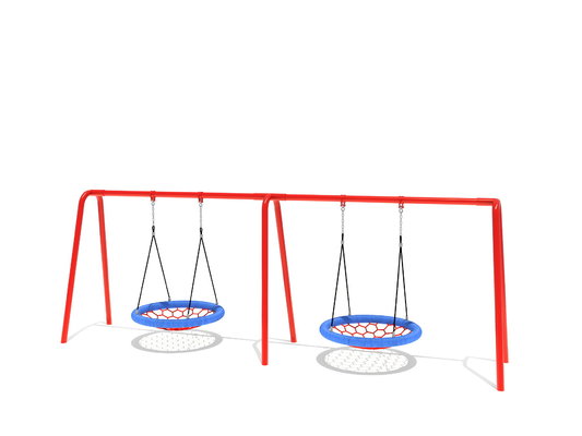China Aluninum Red Plastic Outdoor Swing Set With Bird Nest Seat Safety supplier