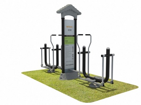 Anti Static Green Gym Outdoor Fitness Equipment With Galvanized Elliptical Machine supplier