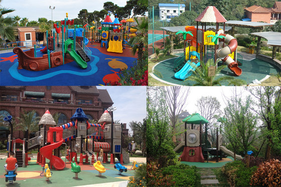 outdoor playground equipmen wiht plastic  tunnel  and slide for park and school  kidscenter for children play supplier