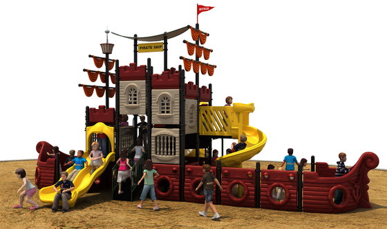 new designe pirate ship   and  outddoor playground equipment with slides for kids supplier