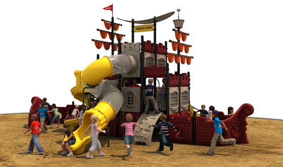 new designe pirate ship   and  outddoor playground equipment with slides for kids supplier