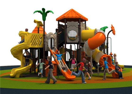 Large Yellow Outdoor Playground Equipment With Multi Slides supplier