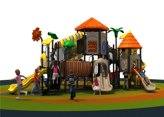 Large Yellow Outdoor Playground Equipment With Multi Slides supplier