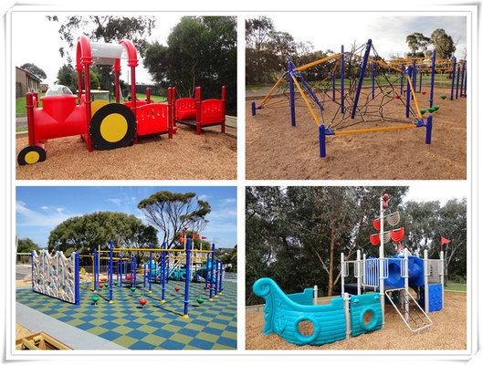 Large Yellow Outdoor Playground Equipment With Multi Slides supplier