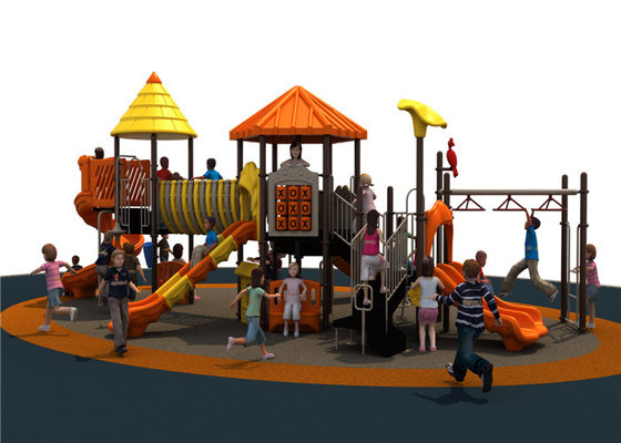 Orange Outdoor Activity Play Equipment With Water Slide Galvanized supplier