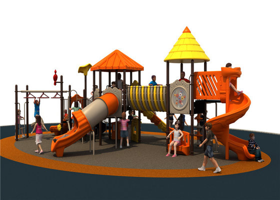Orange Outdoor Activity Play Equipment With Water Slide Galvanized supplier