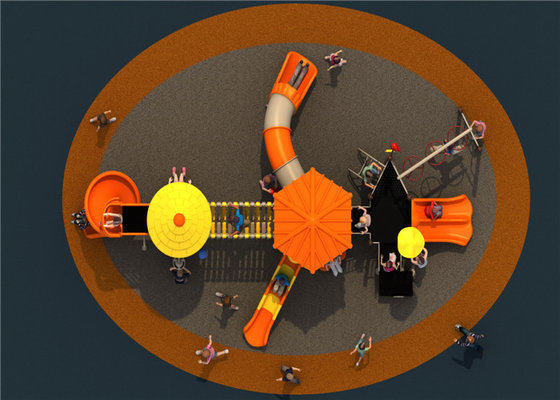 Orange Outdoor Activity Play Equipment With Water Slide Galvanized supplier