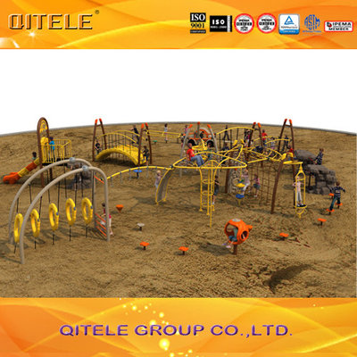 Kids Physical Activity Equipment Climbing , Childrens Climbing Rope Nets With Arch Bridge supplier