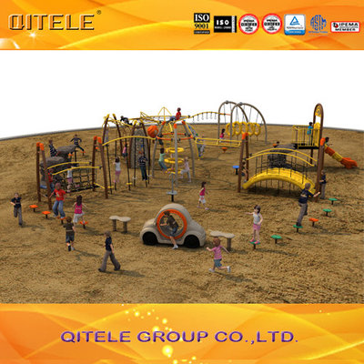 Kids Physical Activity Equipment Climbing , Childrens Climbing Rope Nets With Arch Bridge supplier