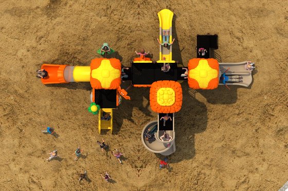 ISO9001 Outdoor Playground Equipment With Aluminum Alloy Anti UV supplier