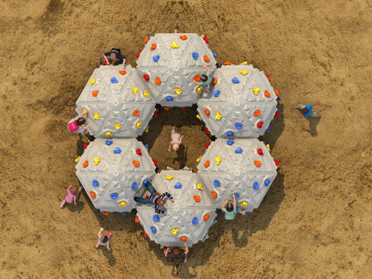 Playground Kids Climbing Wall Outdoor Plastic With Climbing Stone supplier