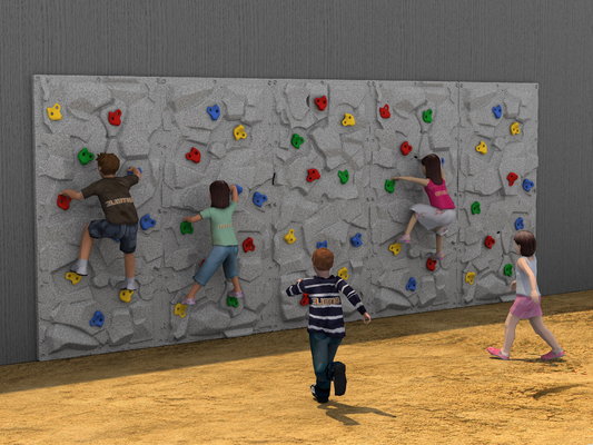 5 - 12 Years Old Kids Climbing Wall Outdoor With Plastic Slide supplier