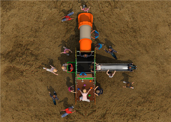 Colorful PE Outdoor Playground Equipment With Stainless Slide For Kids supplier
