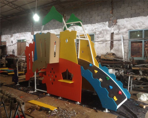 Colorful PE Outdoor Playground Equipment With Stainless Slide For Kids supplier