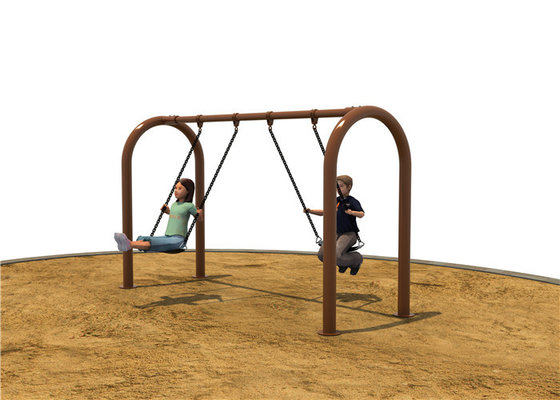 Brown Children Swing Sets For 2 Children Standard Height Small supplier