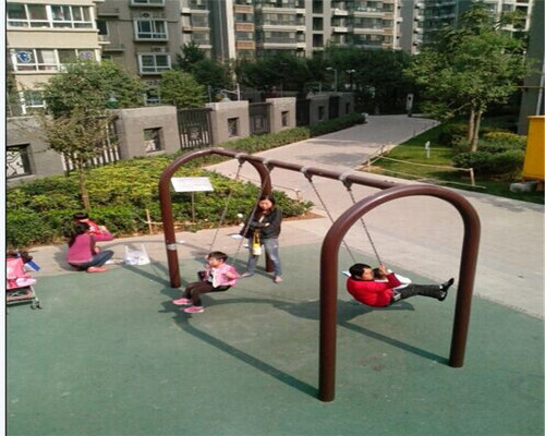 Brown Children Swing Sets For 2 Children Standard Height Small supplier